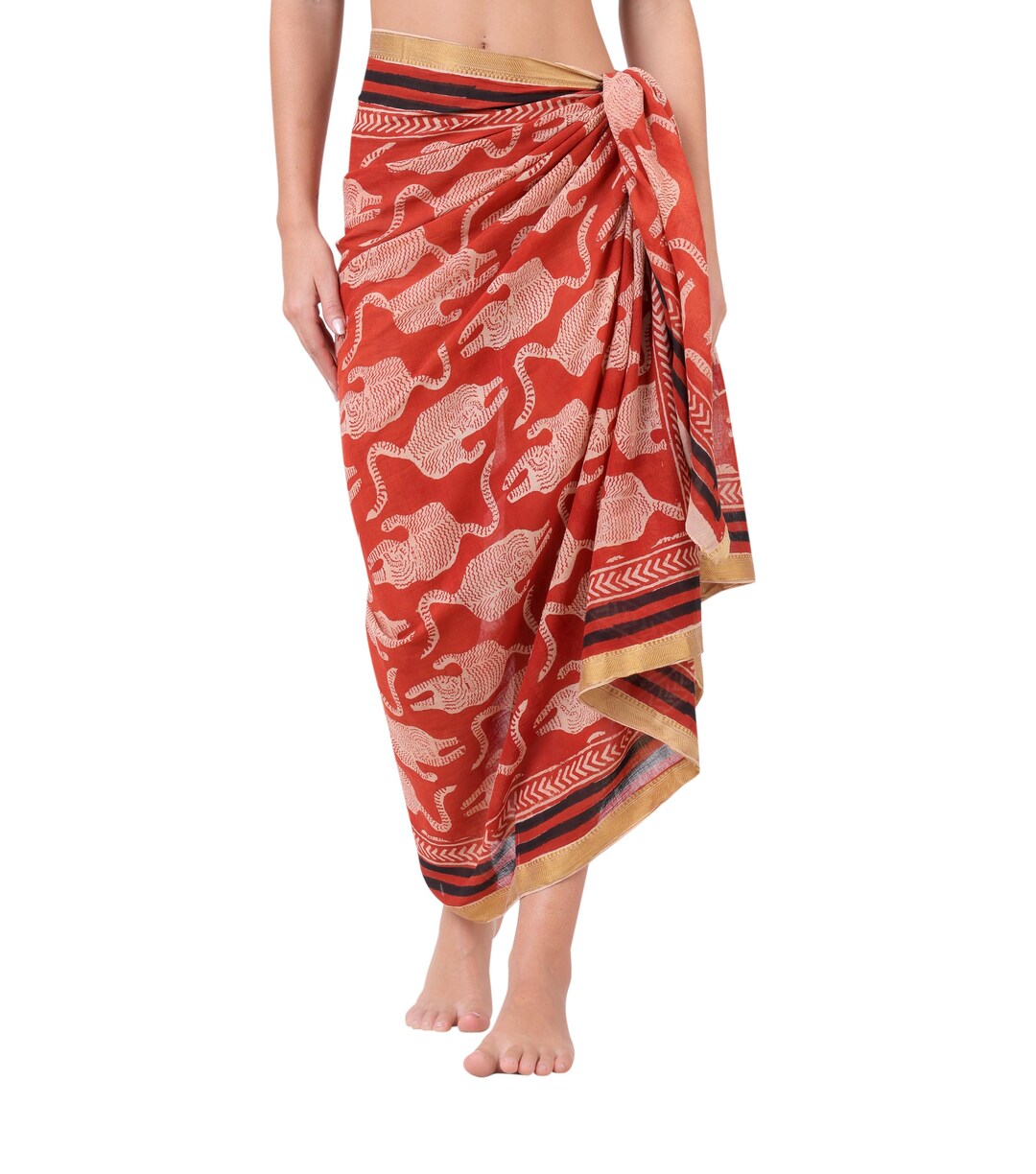 Bright Red Sarong in Leopard Print | Beachwear | Swimwear| Summer Wrap ...