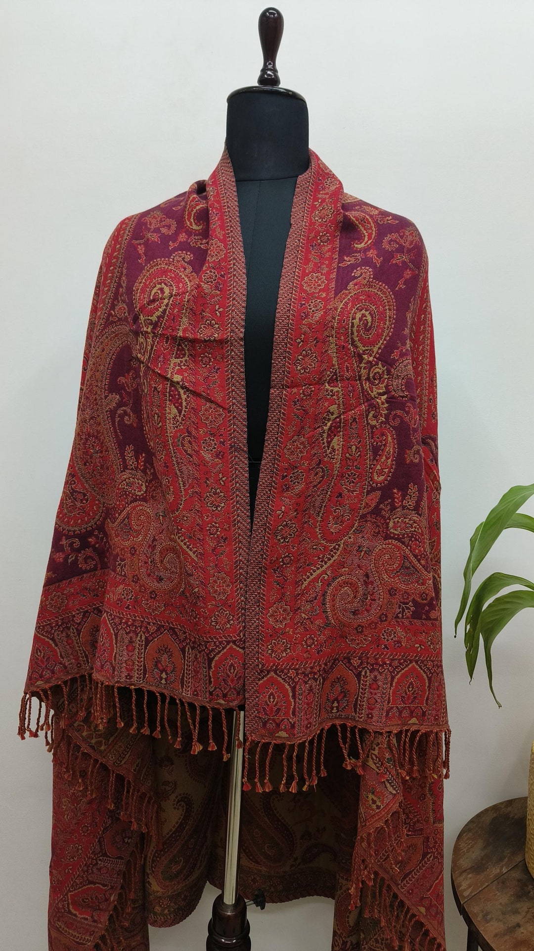 Cozy and Luxurious Boiled Merino Wool Reversible Shawl Women's Winter ...