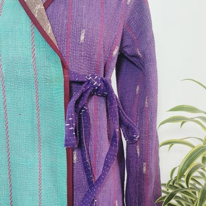 Long Handmade Traditional Angrakha Style Vintage Coat Toast Jacket With ...