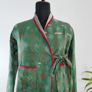Short Vintage Angrakha Style Toast Jacket With Side Dori Tie-up and ...