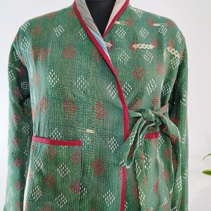 Short Vintage Angrakha Style Toast Jacket With Side Dori Tie-up and ...