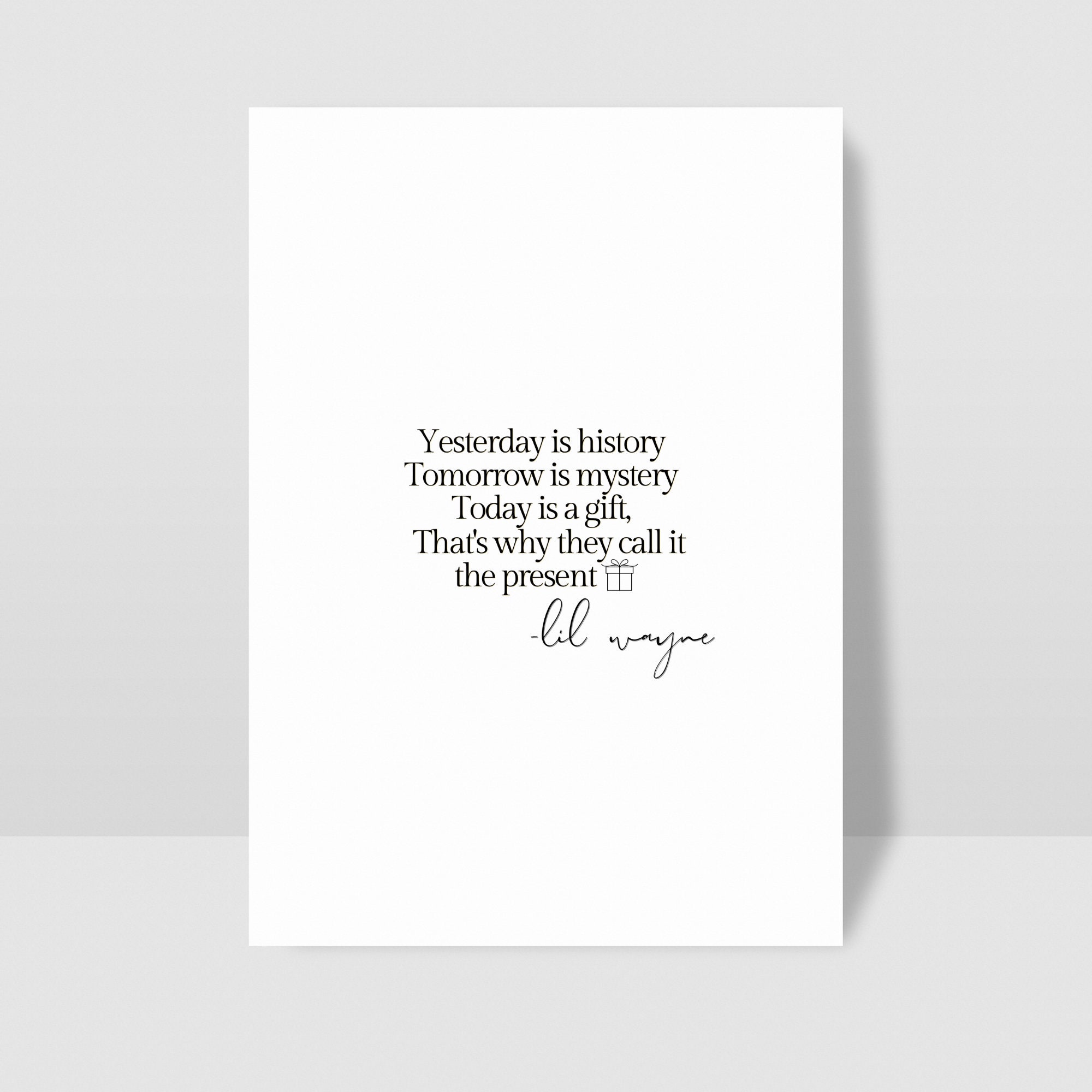 Lil Wayne 'lyric' Rap Print, Printable Wall Art, Digital Print, Rap ...