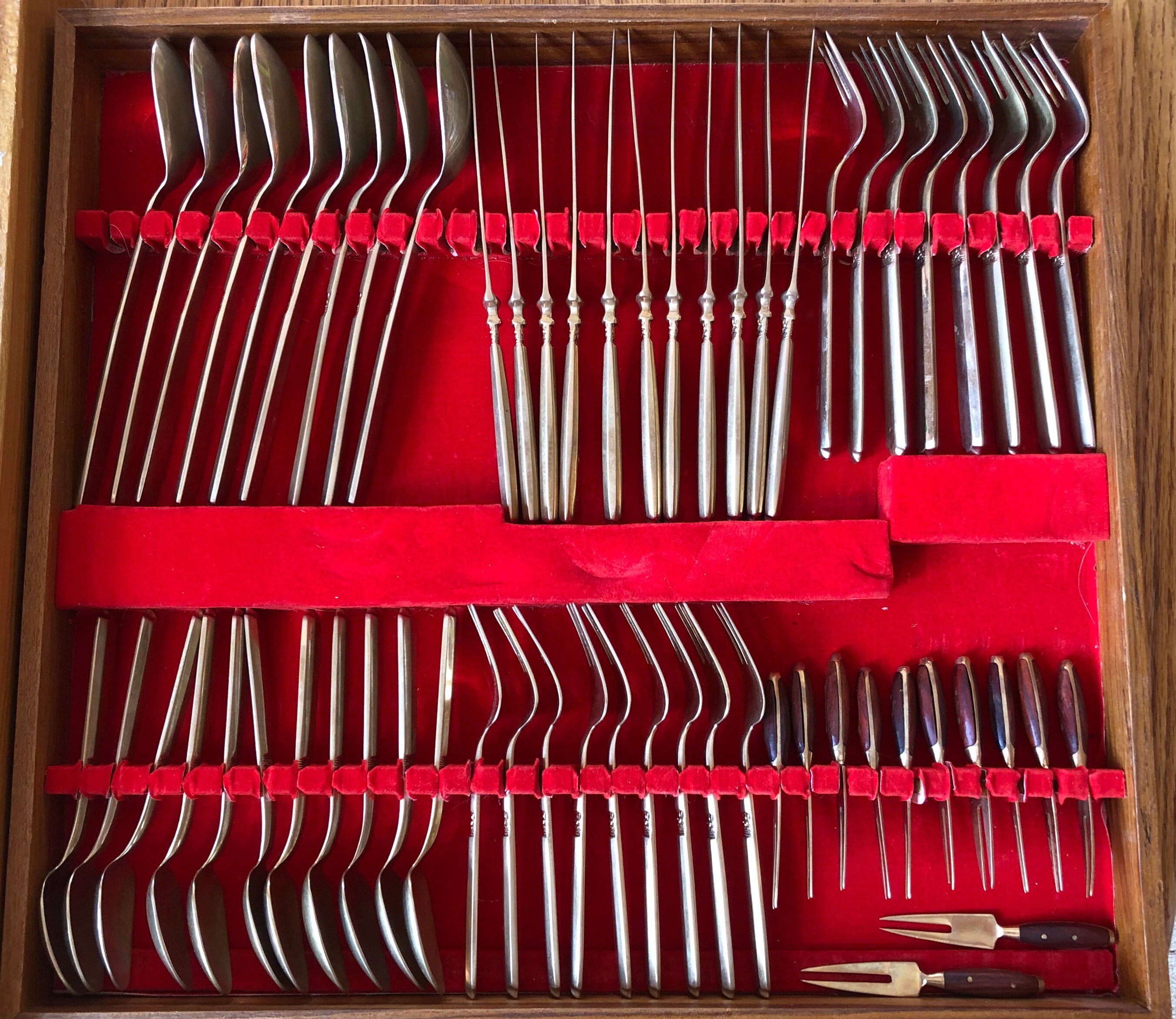 Vintage 144 Piece Set Service 12 Thai Nickel Bronze Flatware King ...