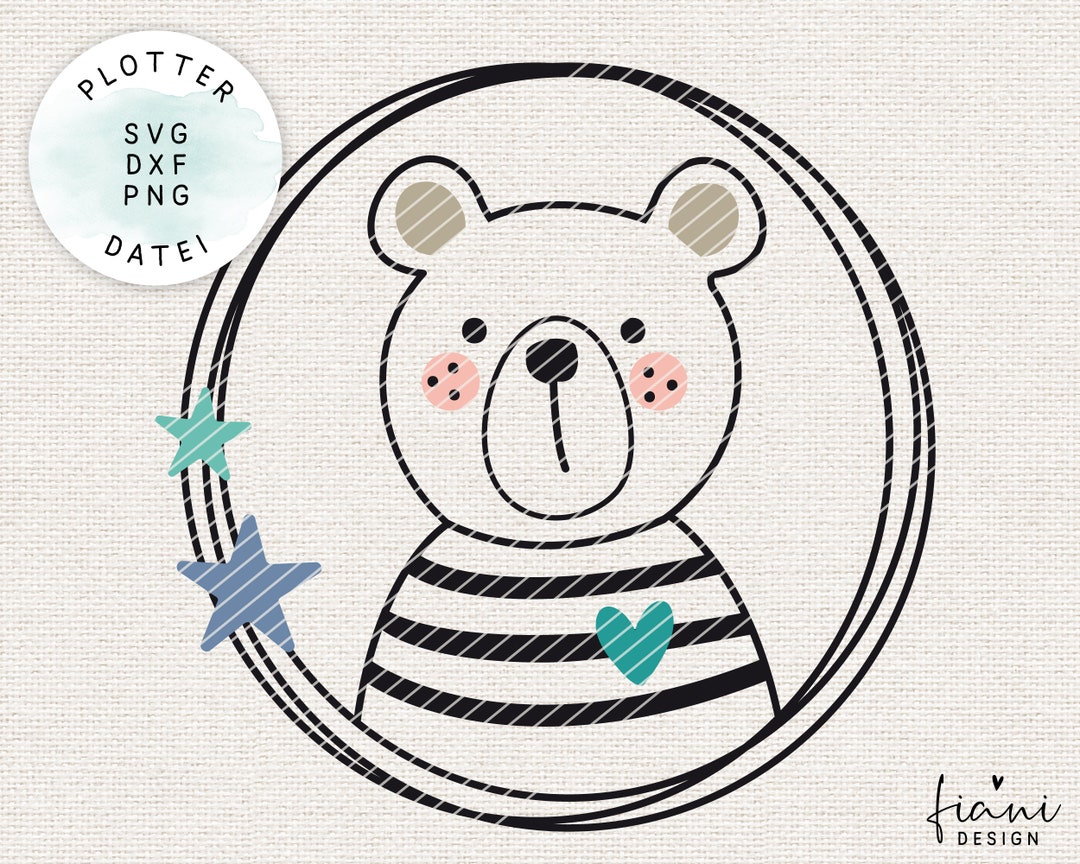 Plotterdatei Bär mit Rahmen SVG - Etsy.de