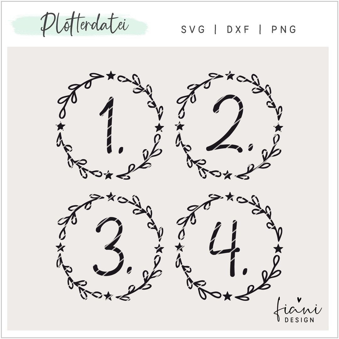 Plotter File Advent 1-4 Advent Numbers Wreath SVG - Etsy