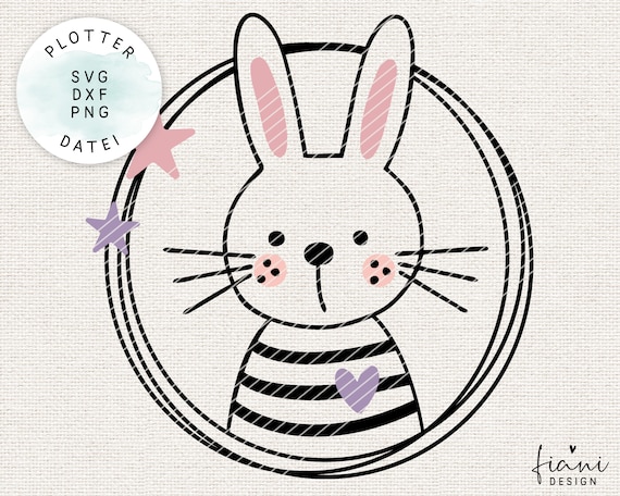 Plotterdatei Hase mit Rahmen SVG | Etsy