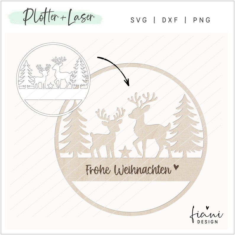 Laserdatei Weihnachtskranz Weihnachtsloop Türkranz Loop Ring SVG Plotterdatei Lasercut - Etsy.de