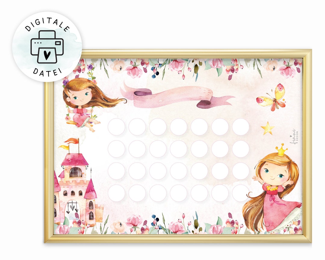 Princess Reward Chart, Digital File to Print Out - Etsy