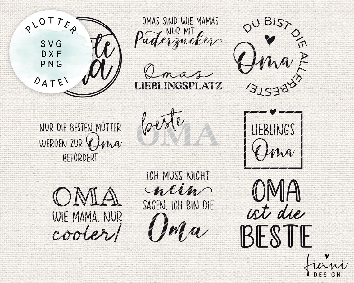 Plotterdatei Set beste Oma SVG DXF - Etsy.de