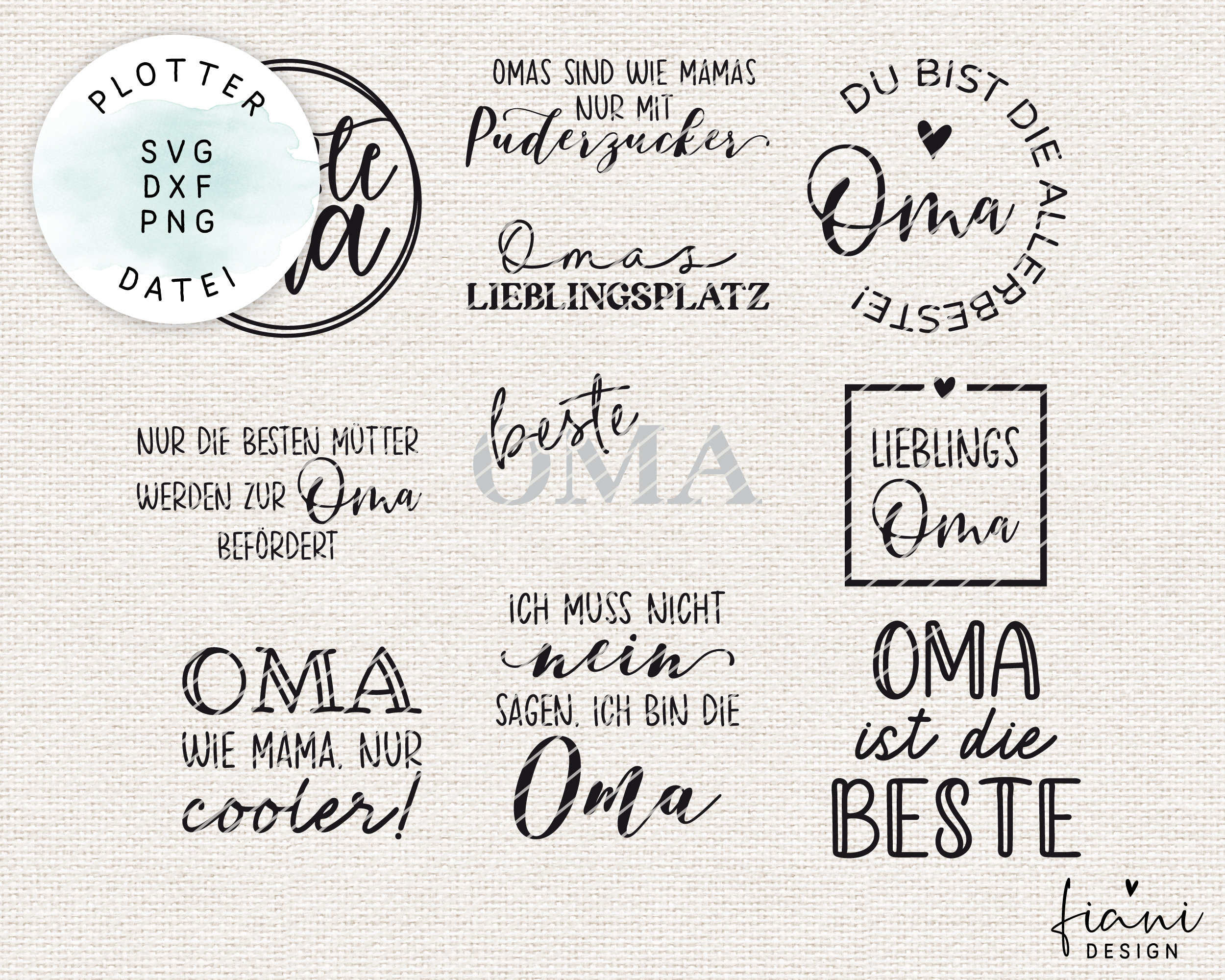 Plotterdatei Set beste Oma SVG DXF - Etsy.de