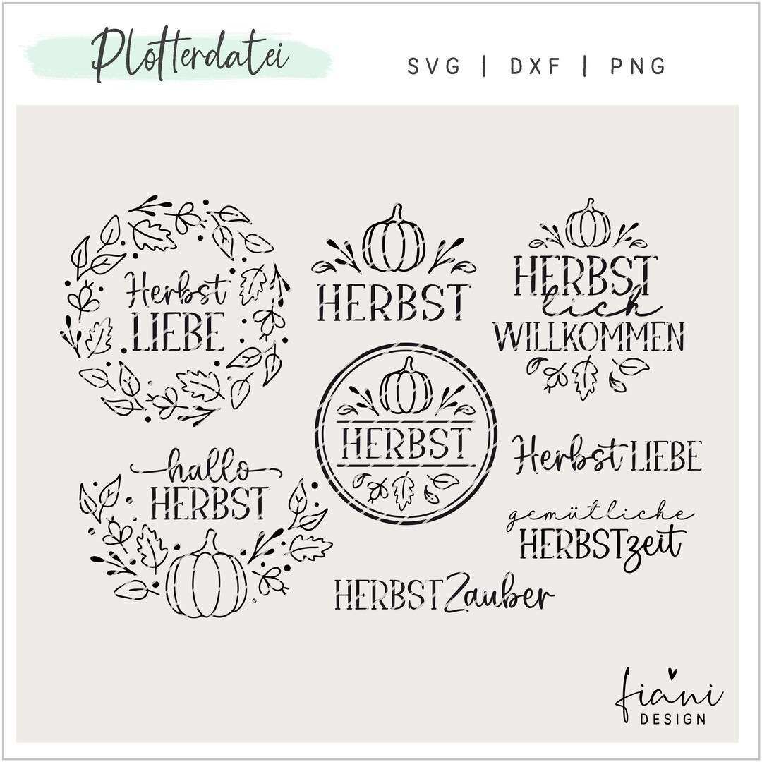 Plotter File Set Autumn Pumpkin Leaves SVG - Etsy