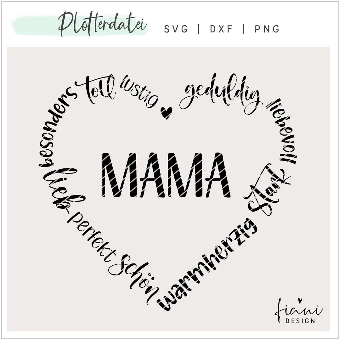 Plotterdatei Mama Muttertag Herz SVG - Etsy.de