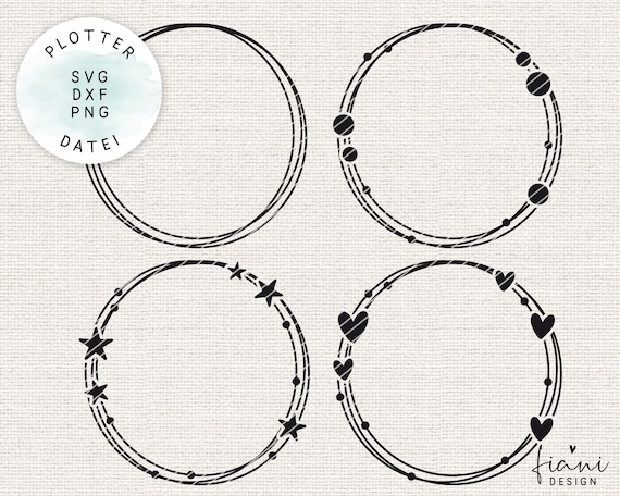 Plotterdatei Rahmen Kreise Stern Herz SVG - Etsy.de