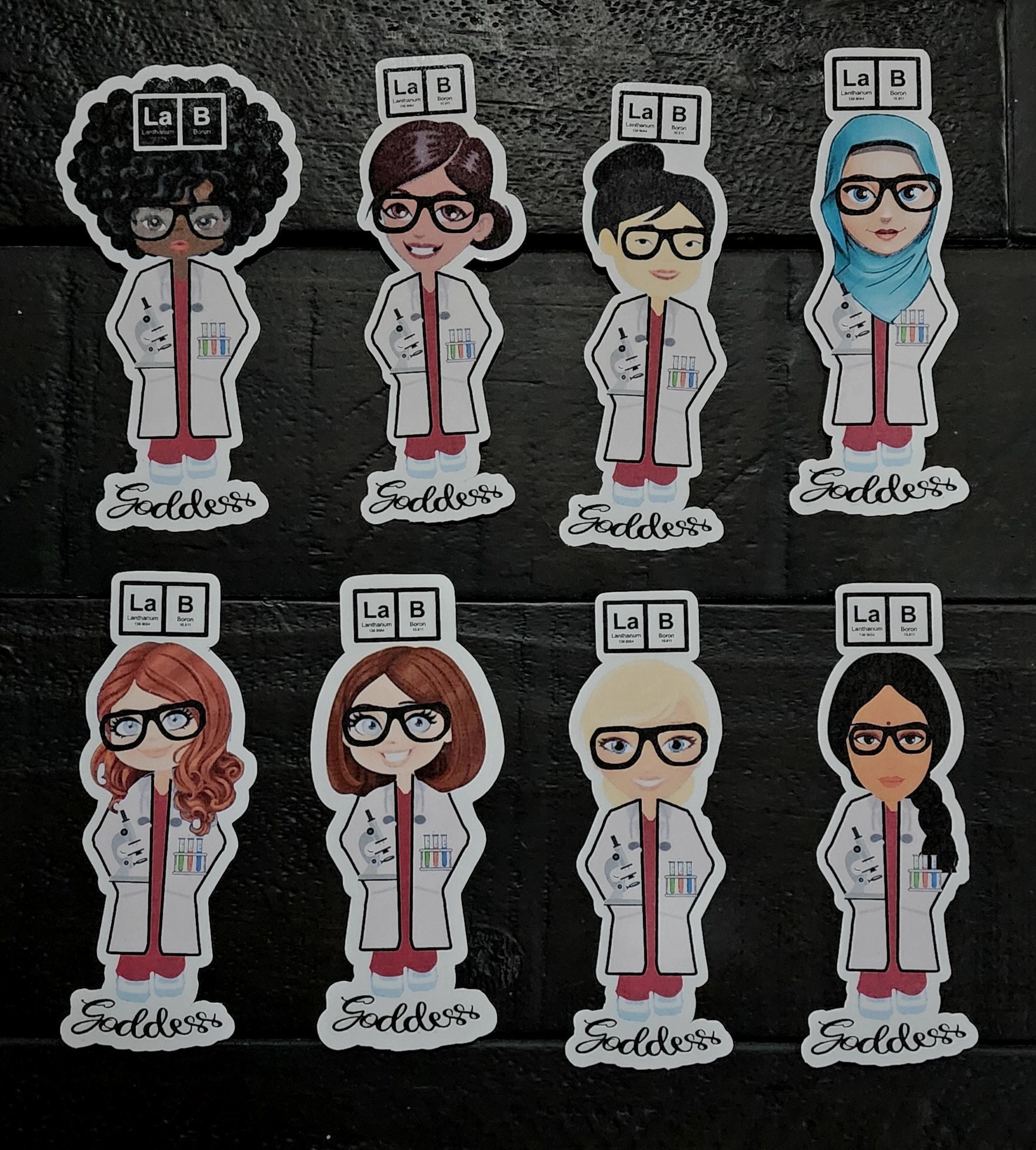 Lab Goddess Stickers Diversity Culture Skin Color B6G2 Free - Etsy