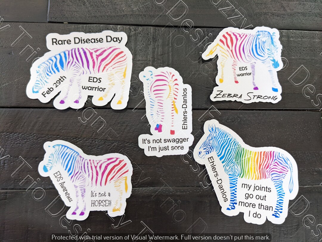 Ehlers-danlos Syndrome Stickers - Rainbow Zebras - Etsy