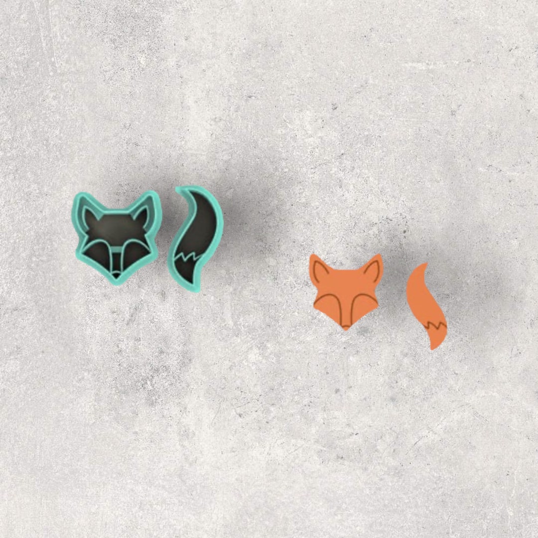 Fox Embossed Clay Cutter| Polymer Clay Shape Cutter | Embossing Cutter ...