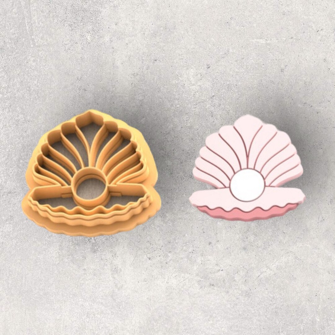 Sea Shell With Pearl Clay Cutter Polymer Clay Shape Cutter Embossing ...