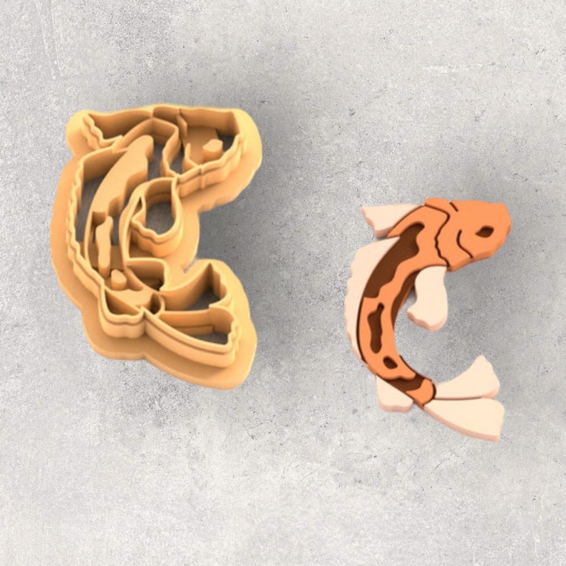 Koi Fish Clay Cutter Polymer Clay Shape Cutter Embossing - Etsy