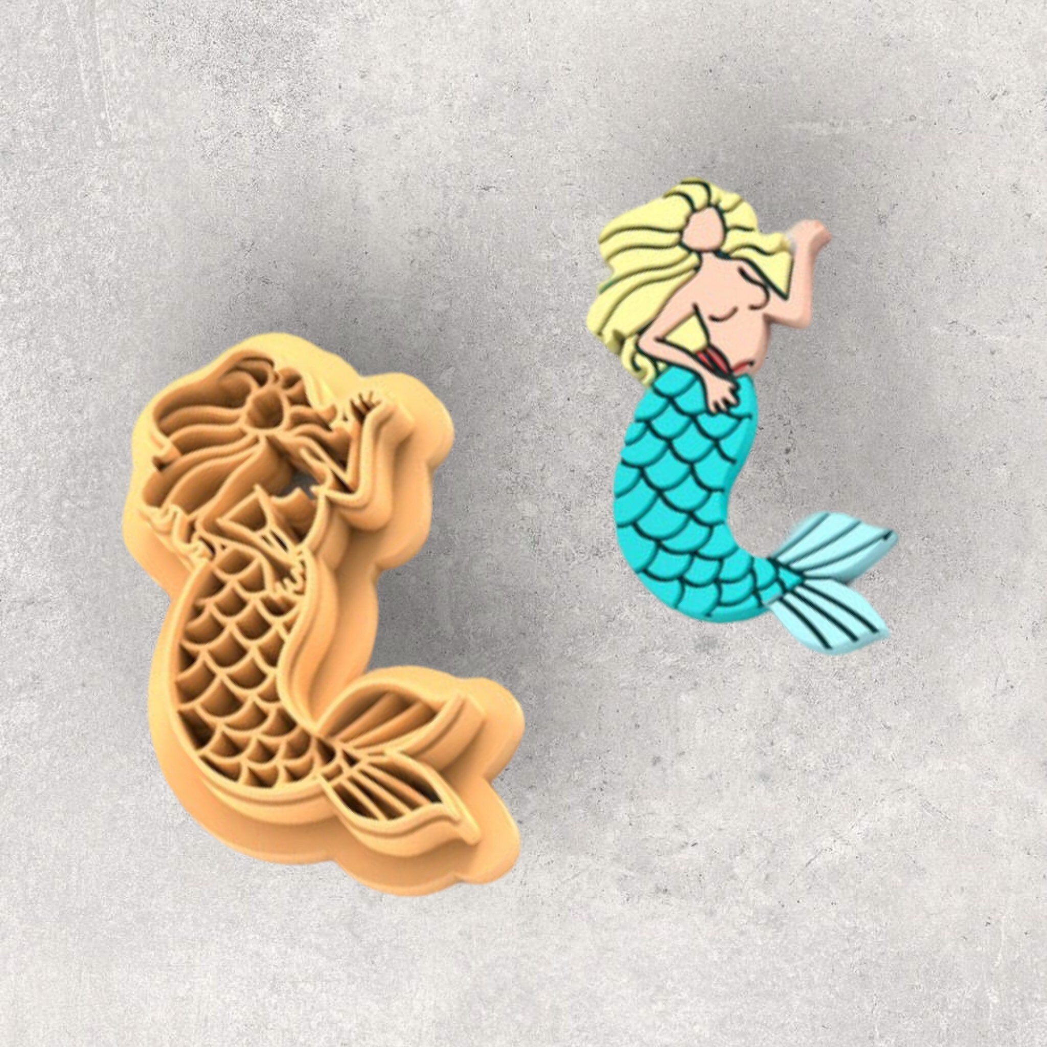 Mermaid Clay Cutter Polymer Clay Shape Cutter Embossing - Etsy
