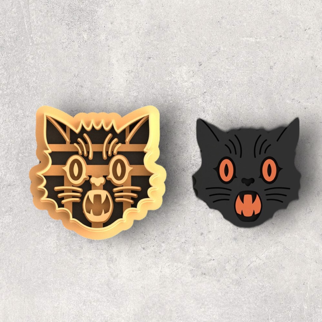 Halloween Scared Cat Clay Cutter| Polymer Clay Shape Cutter | Embossing ...