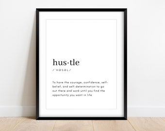 Hustle Definition Digital Posterhustle Print Therapist - Etsy