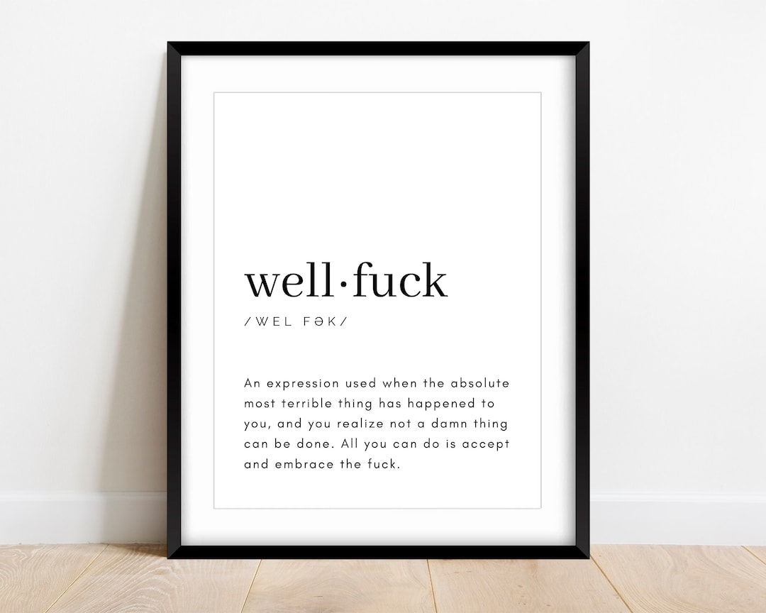 Funny Swear Word Definition Print: Minimalist Home Decor (digital ...