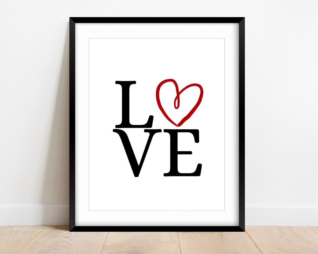 Love PRINTABLE Wall Art, L O V E, Classic Love 4 Letters, Bedroom ...