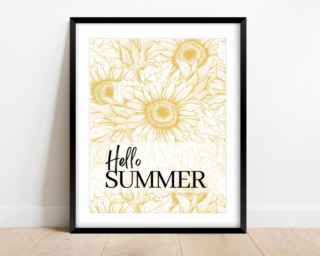 Hello Summer Sign, Summer Decor, Porch Sign, Summer Wall Art, Sunflower ...