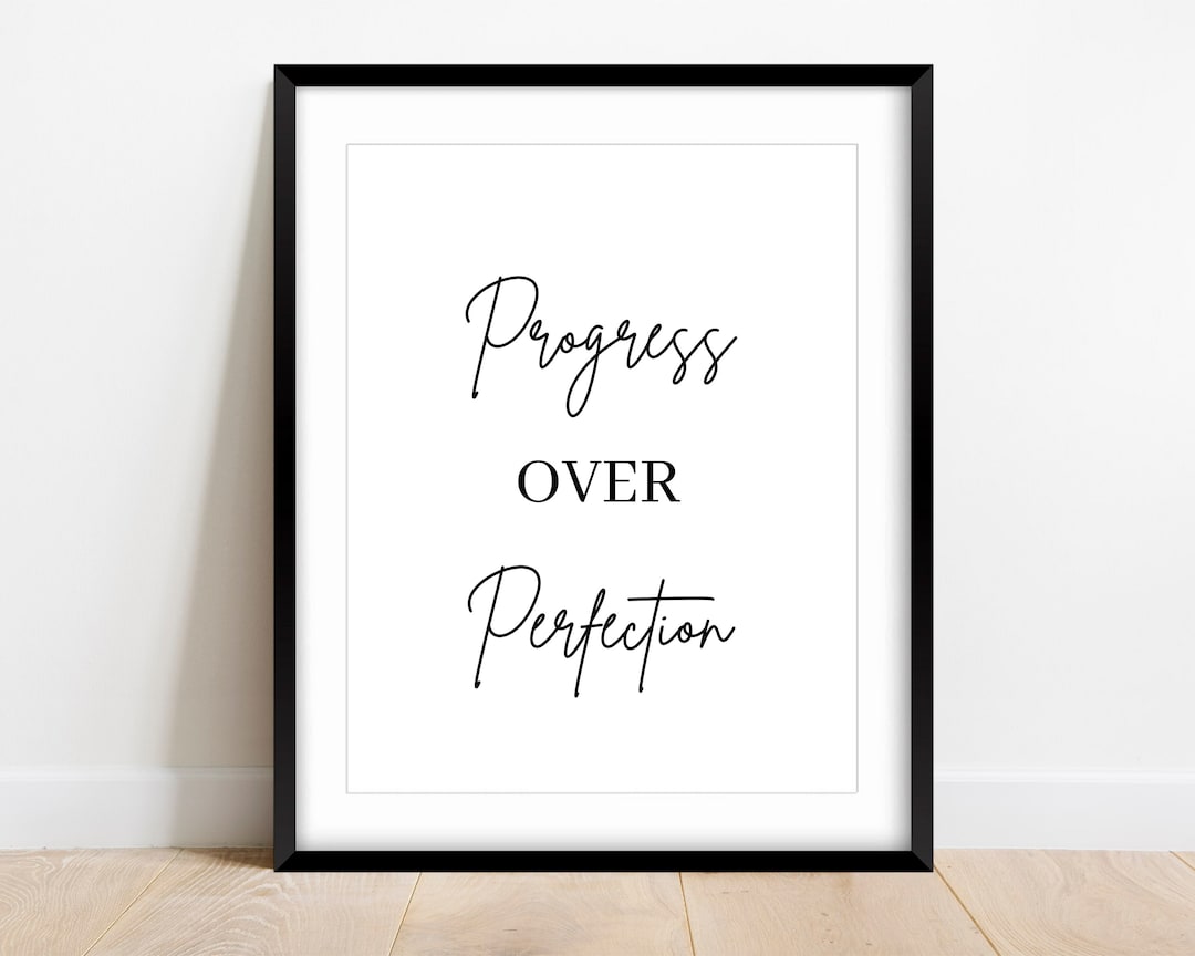 Progress Over Perfection Quote, Classroom Decor, Minimalist Decor ...