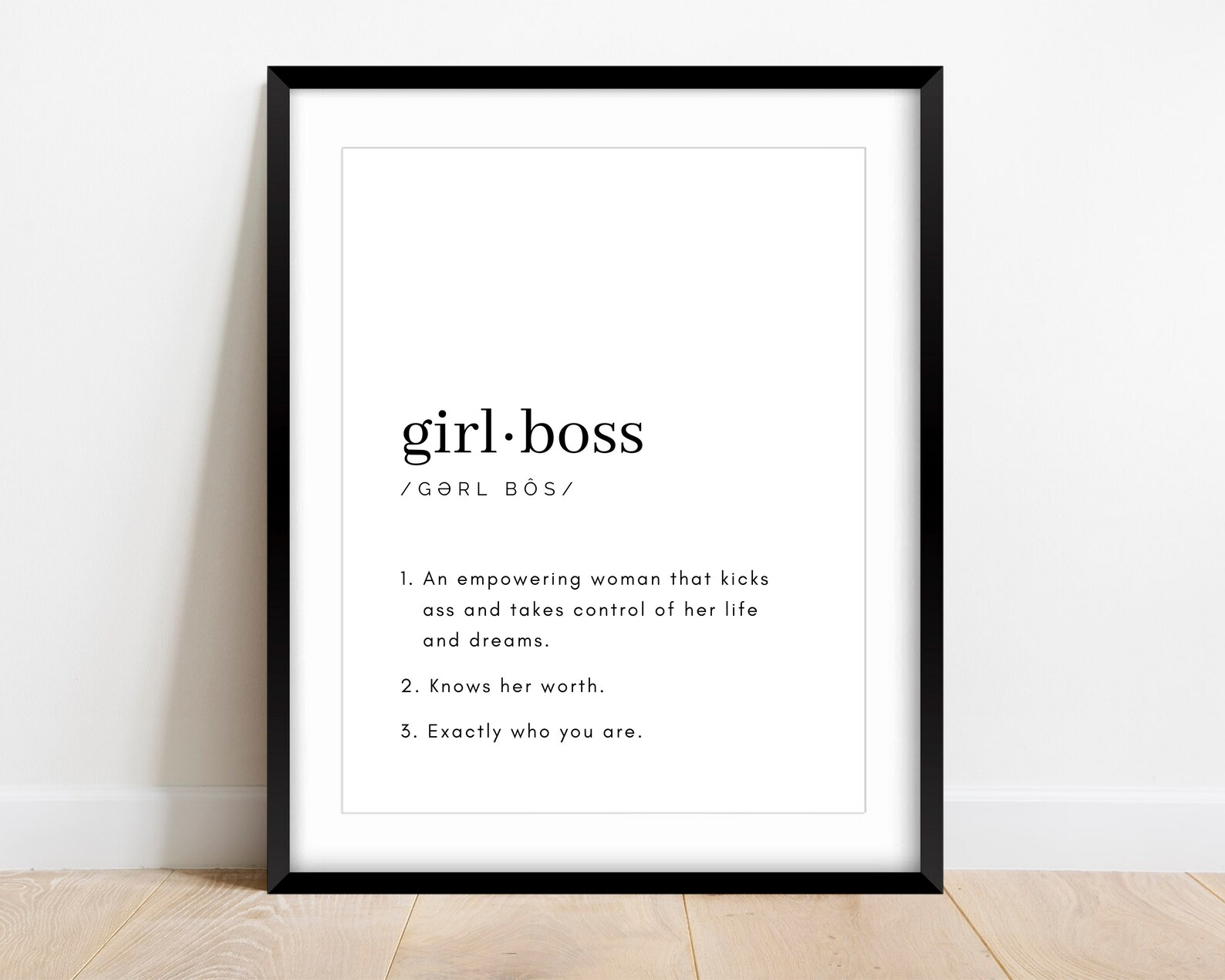 Girl Boss Definition Print Printable Wall Art Inspirational - Etsy