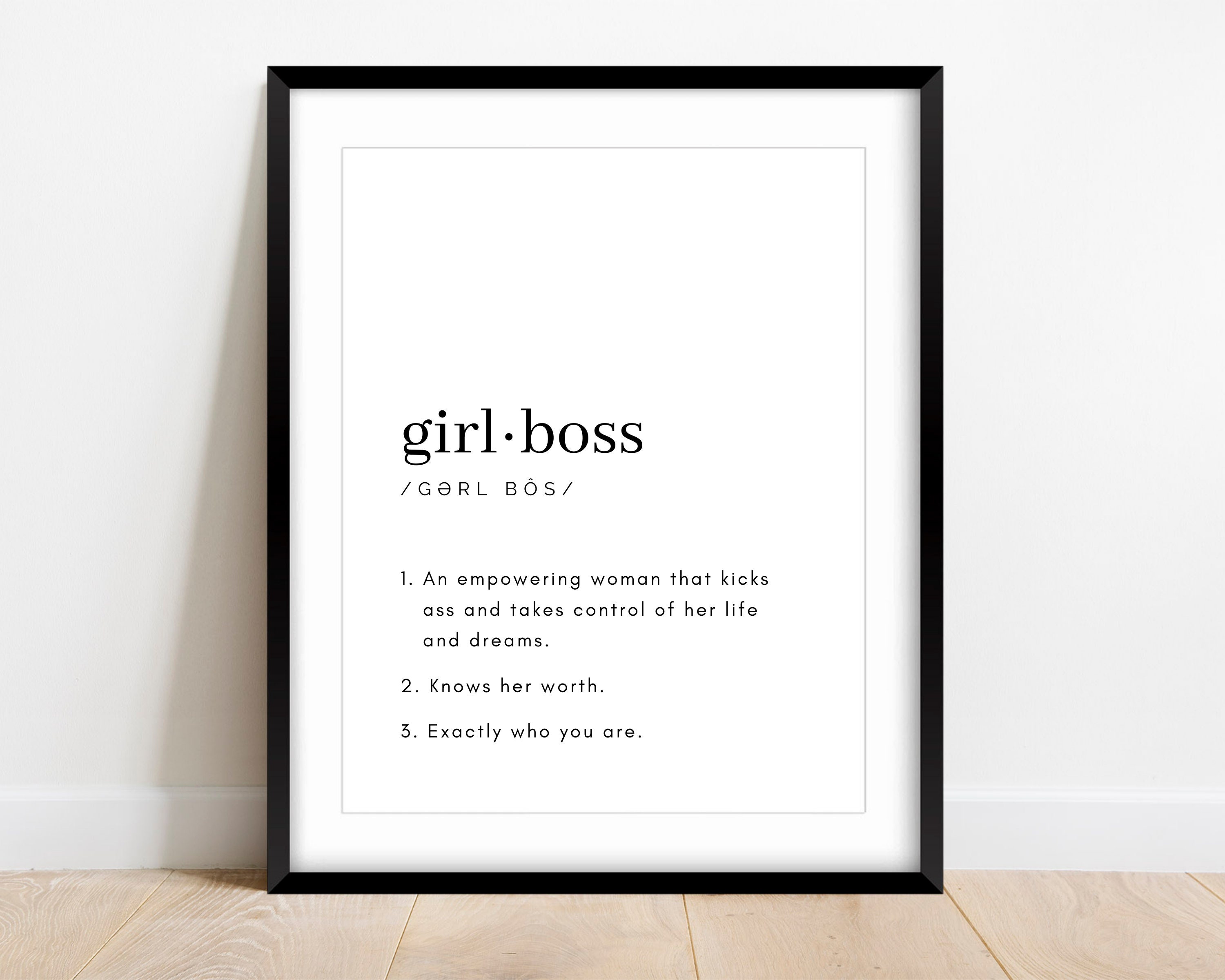 Girl Boss Definition Print, Printable Wall Art, Inspirational ...