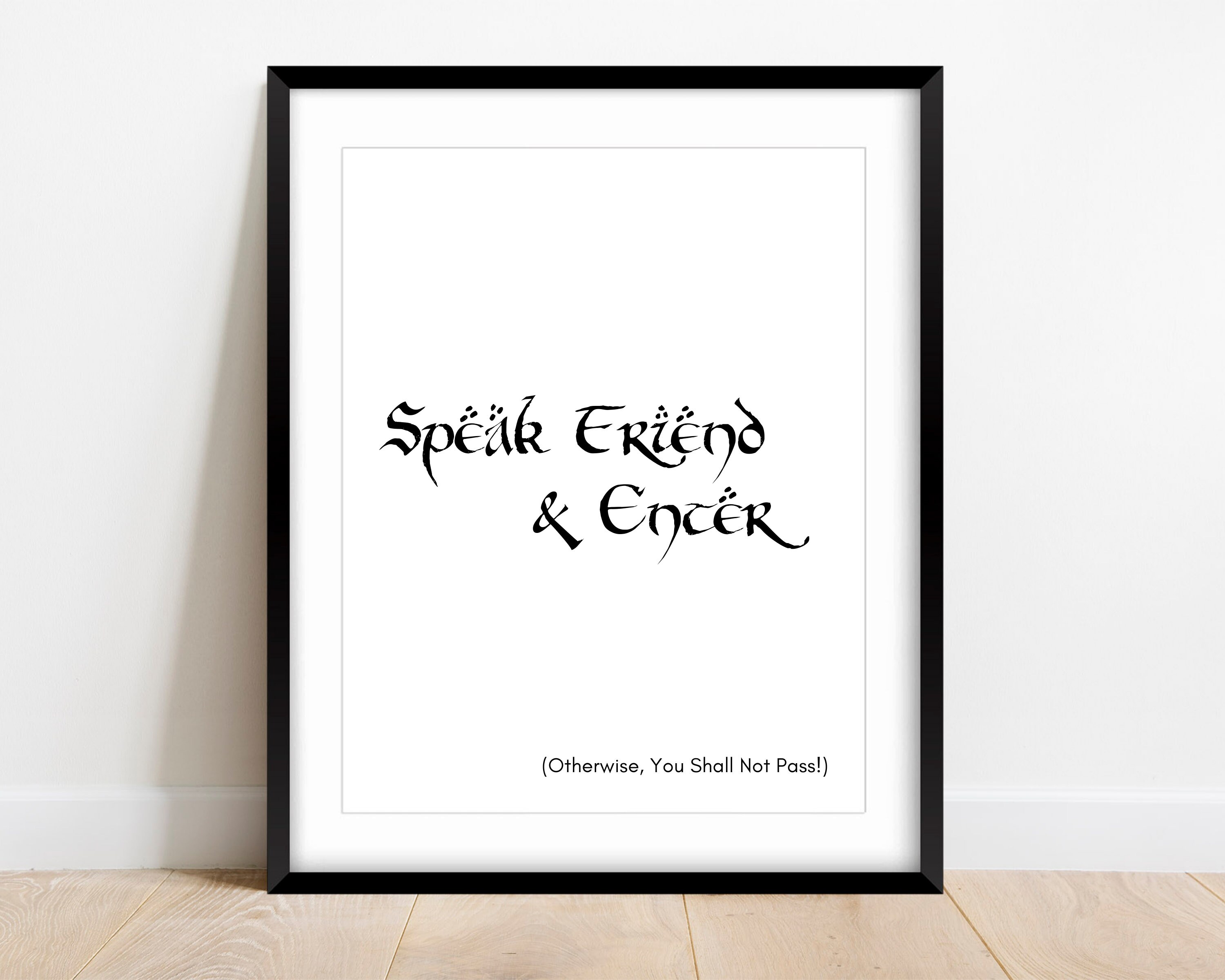 Lord of the Rings Sign, Nerd Welcome Sign, Nerdy Wall Art, Printable ...