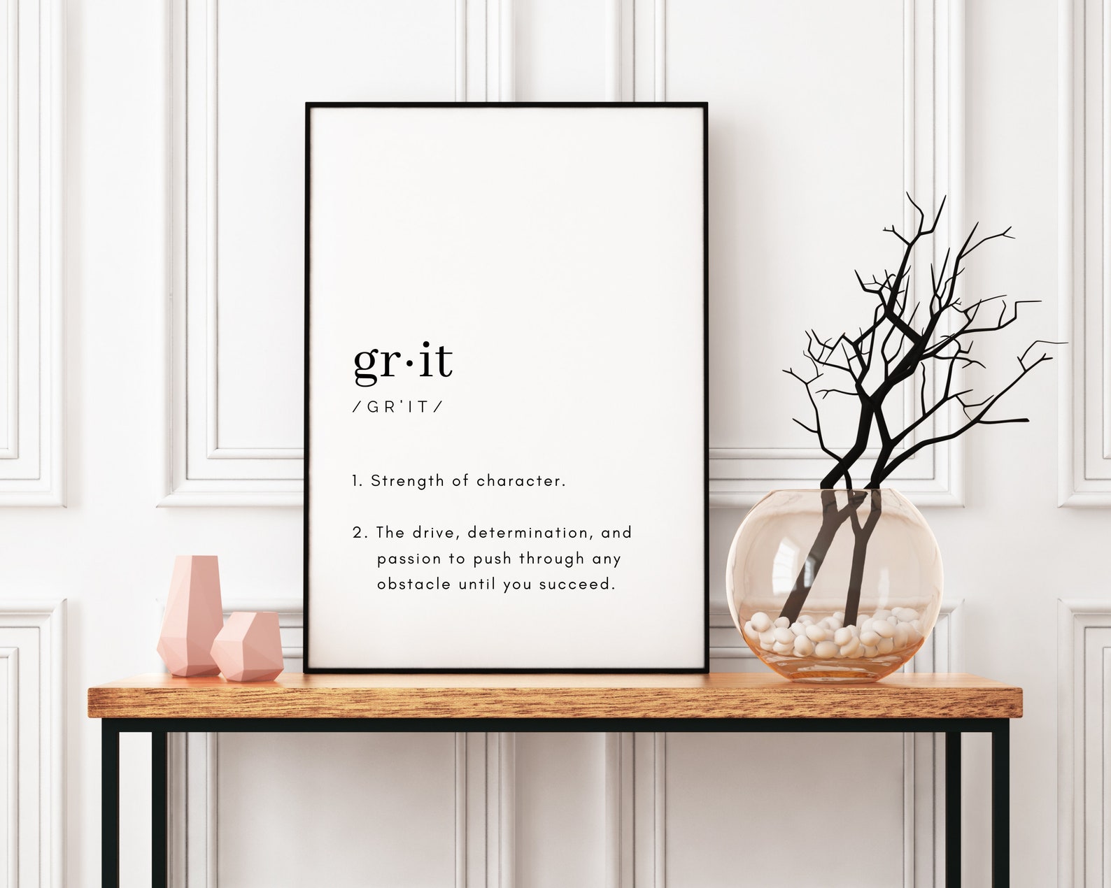 Grit Definition Print Printable Wall Art Inspirational - Etsy