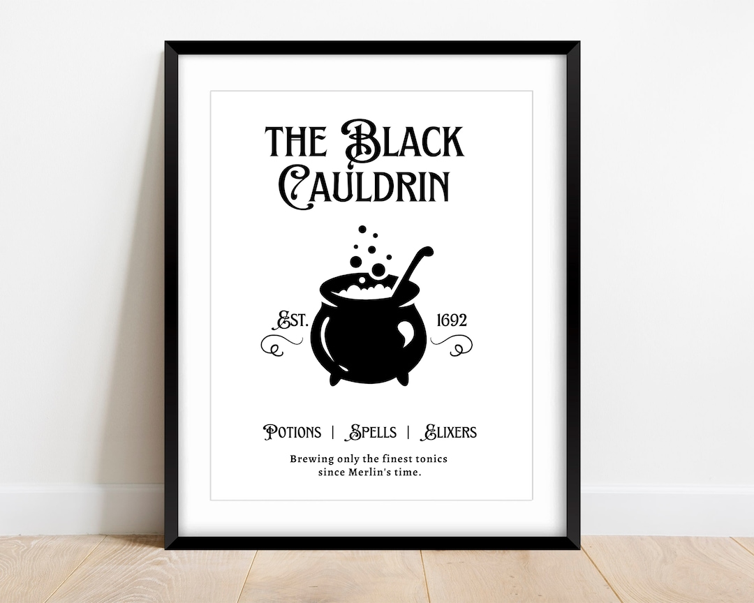 The Black Cauldron Sign, Halloween Wall Art, Halloween Decor, Halloween ...