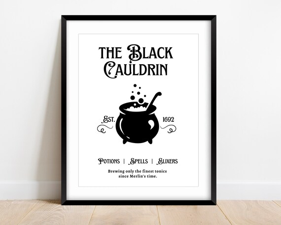 The Black Cauldron Sign Halloween Wall Art Halloween Decor - Etsy