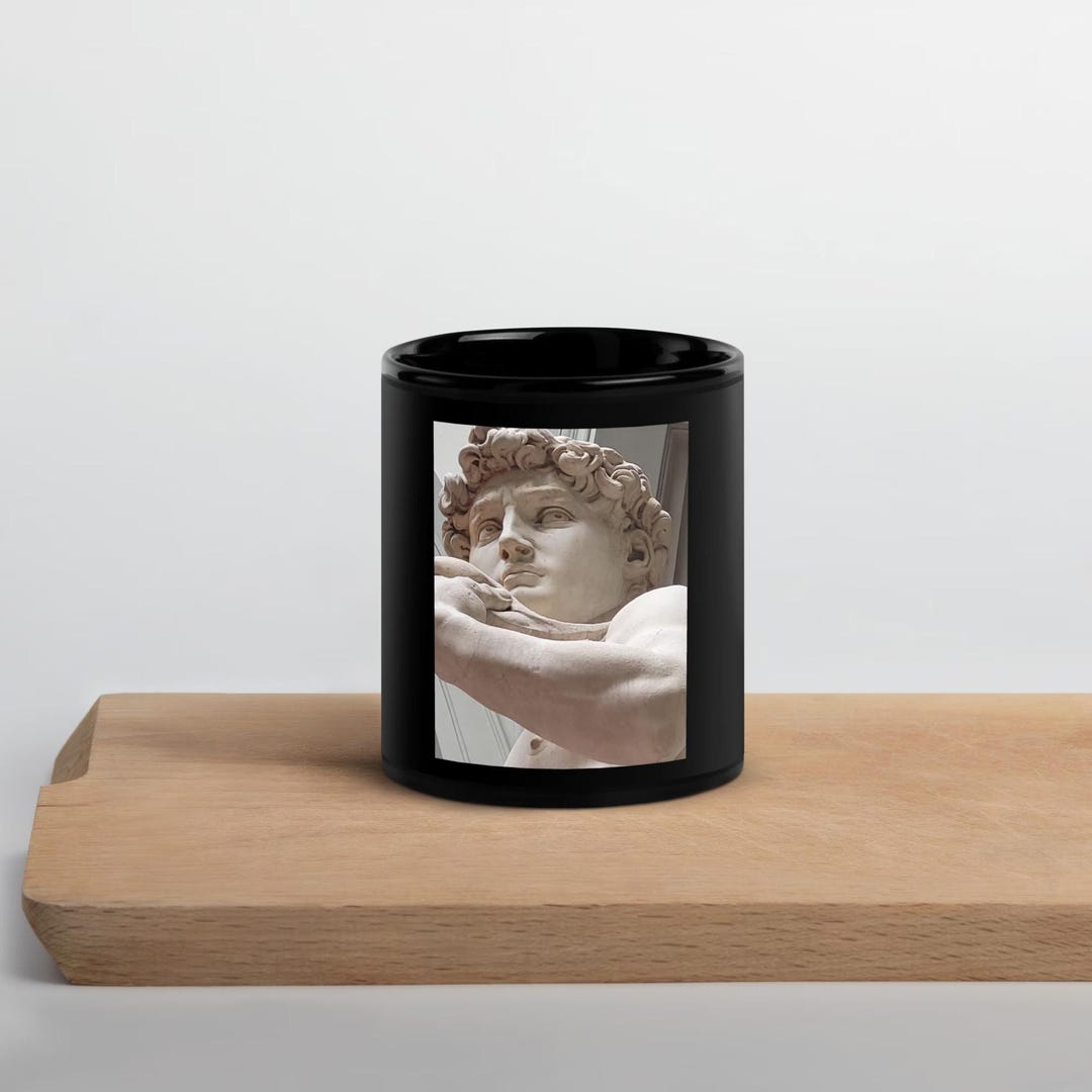 Statue of David by Michelangelo Italy Flag Black Glossy Mug - Etsy
