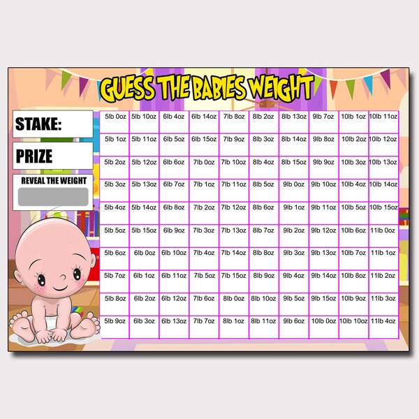 Guess Baby Weight - Etsy