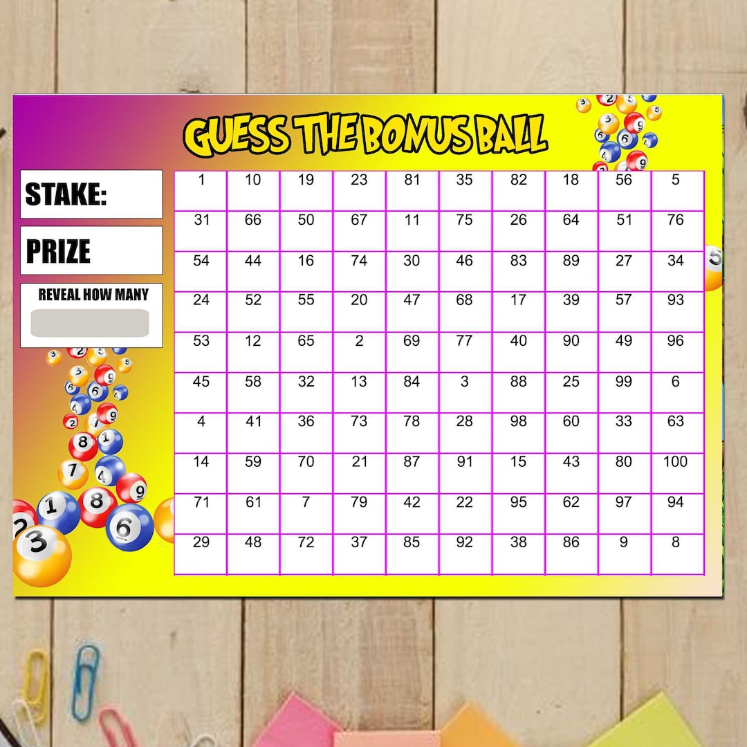 Guess the Bonus Ball Fundraising Game Easter Pub Fete Fayre A4 - Etsy