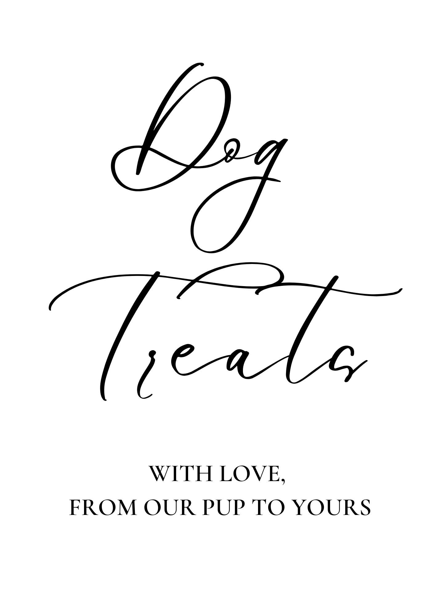 Printable Dog Treats Sign, Wedding Dog Treat Sign, Dog Favor Sign, Dog ...