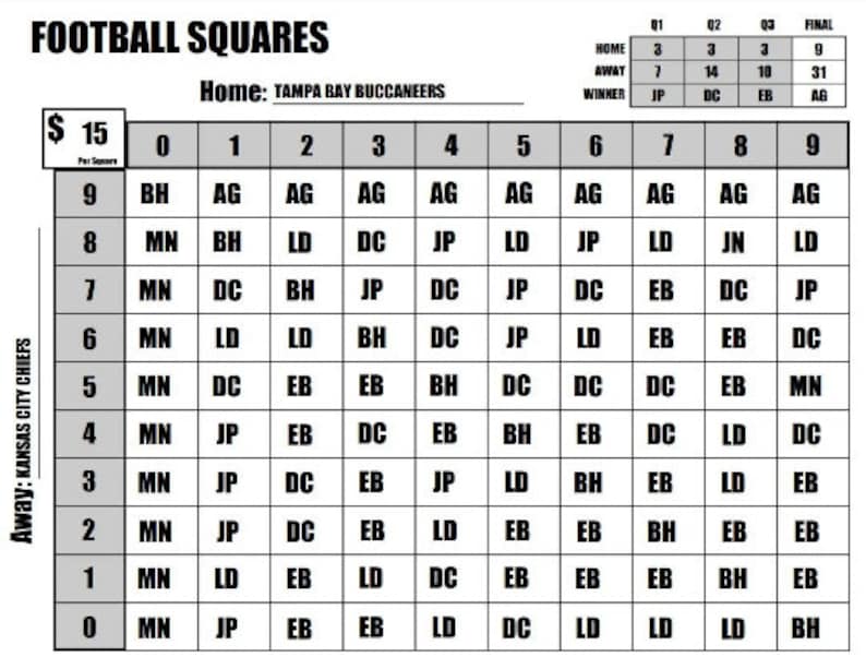 Black & White Football Squares - Reusable, Editable, and Printable on ...