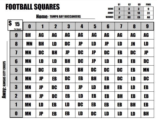 Black & White Football Squares - Reusable, Editable, and Printable on ...