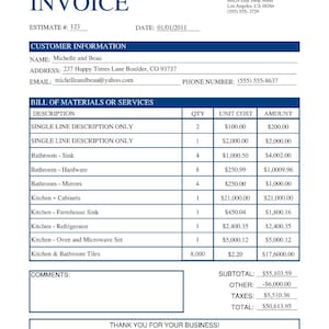 Invoice Template | 4 Color Options | Zip File | EDITABLE & PRINTABLE ...