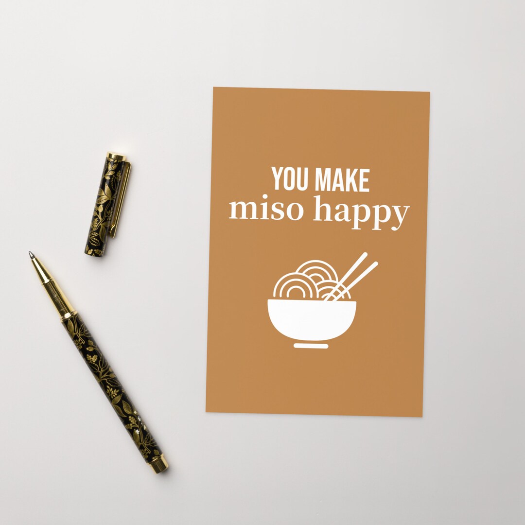 You Make Miso Happy Pun Love Card for Her Girlfriend Him - Etsy