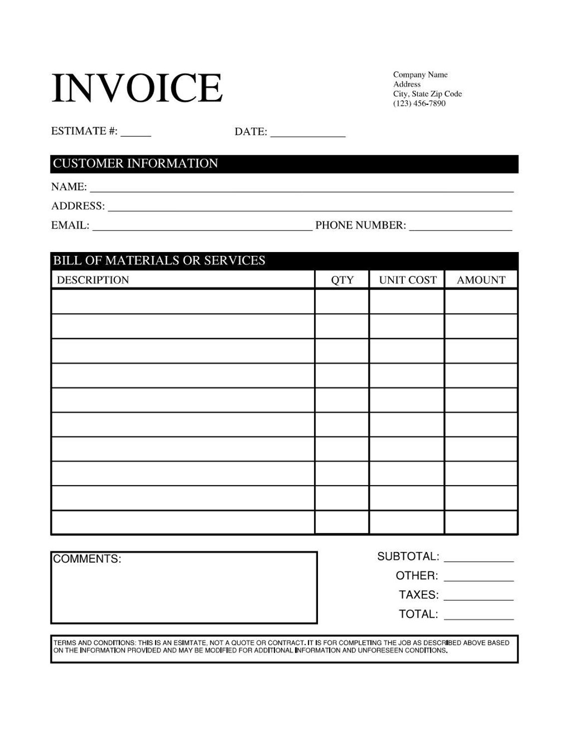 Invoice Template - EDITABLE & PRINTABLE Pdf/doc on Microsoft Edge ...