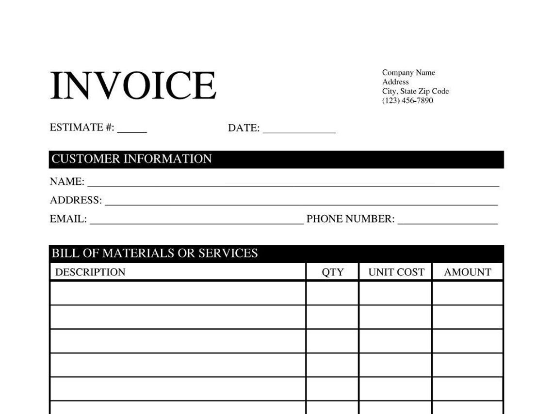 Invoice Template - EDITABLE & PRINTABLE Pdf/doc on Microsoft Edge ...