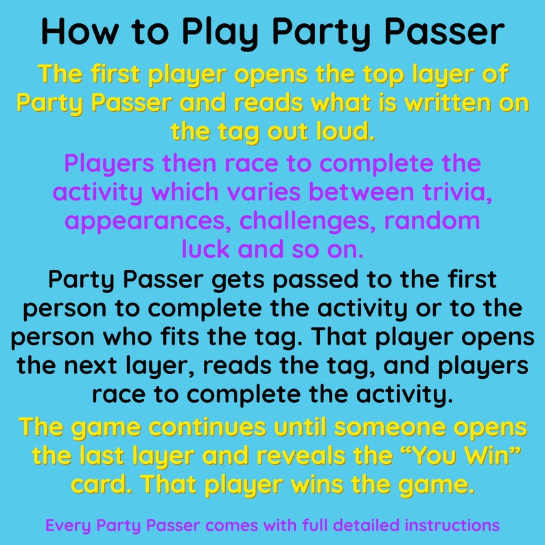 Party Passer Icebreaker Game a Group Unwrapping Game - Etsy
