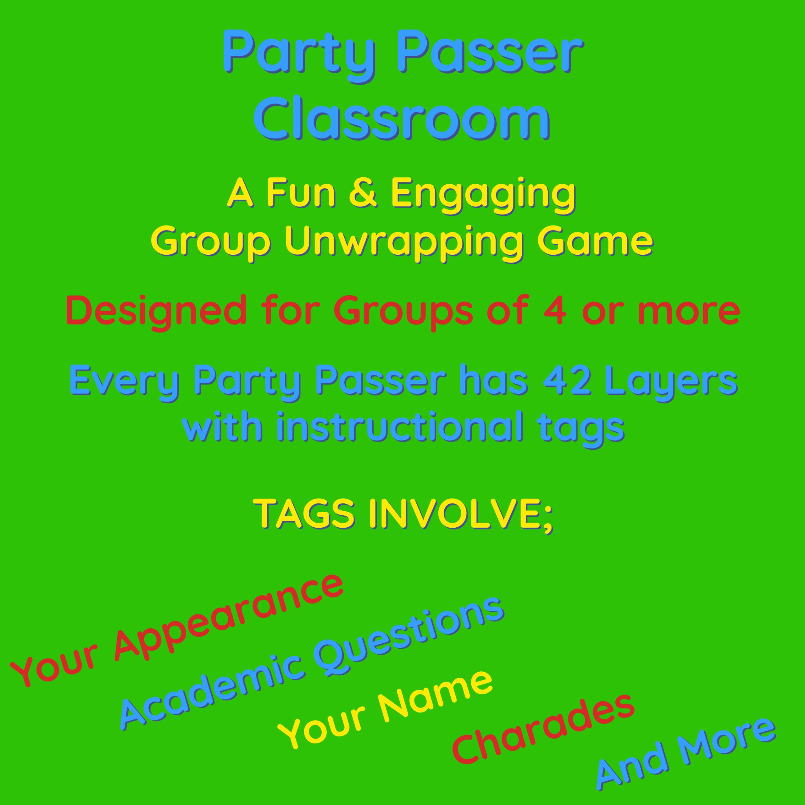 Party Passer Classroom a Group Unwrapping Game for Students - Etsy