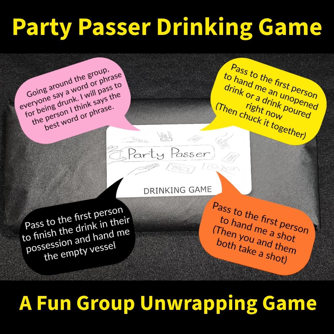 Party Passer Drinking Game, a Group Unwrapping Game - Etsy