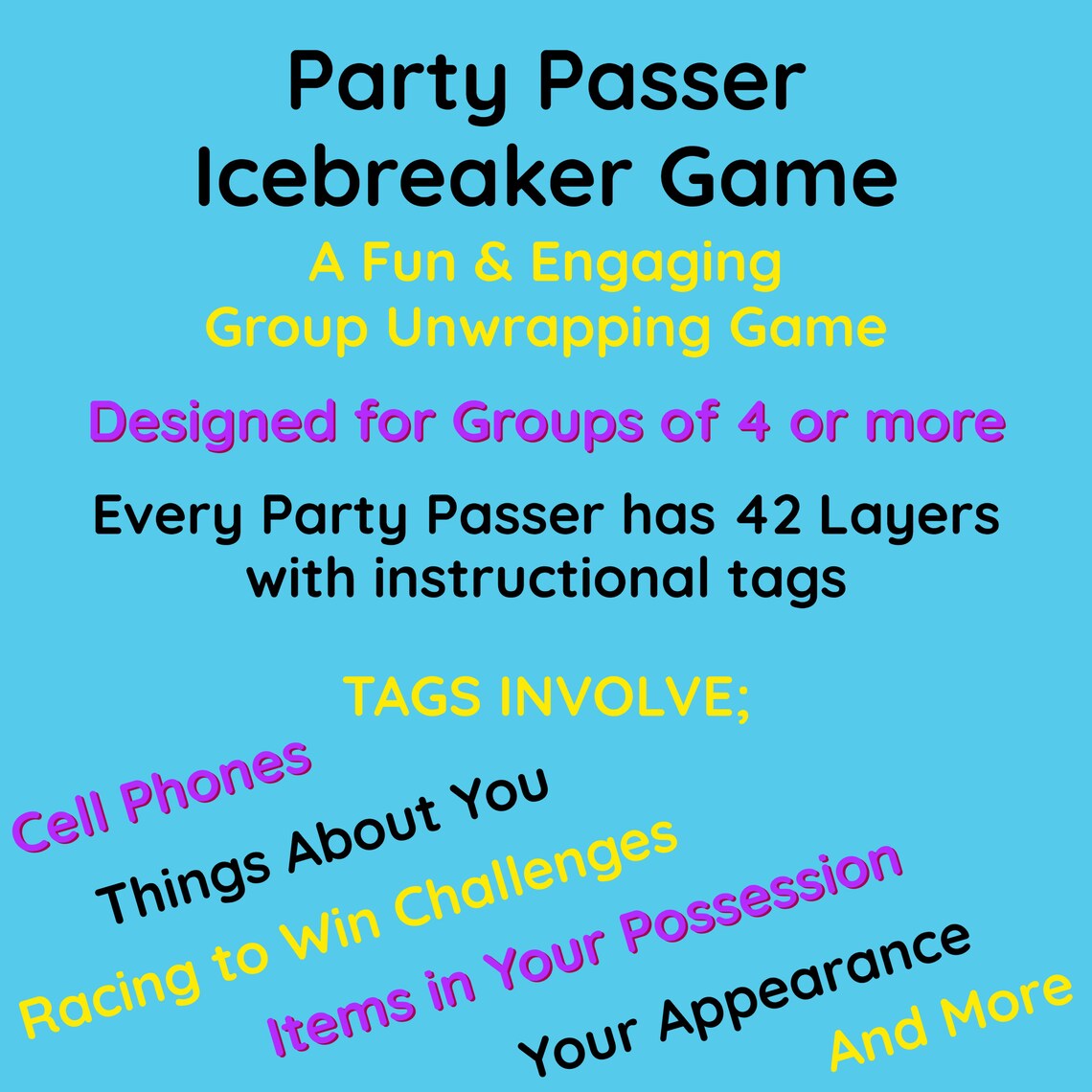Party Passer Icebreaker Game a Group Unwrapping Game - Etsy