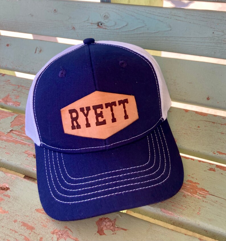 Leather Patch Kids Cap Childrens Trucker Hat Western Kids | Etsy